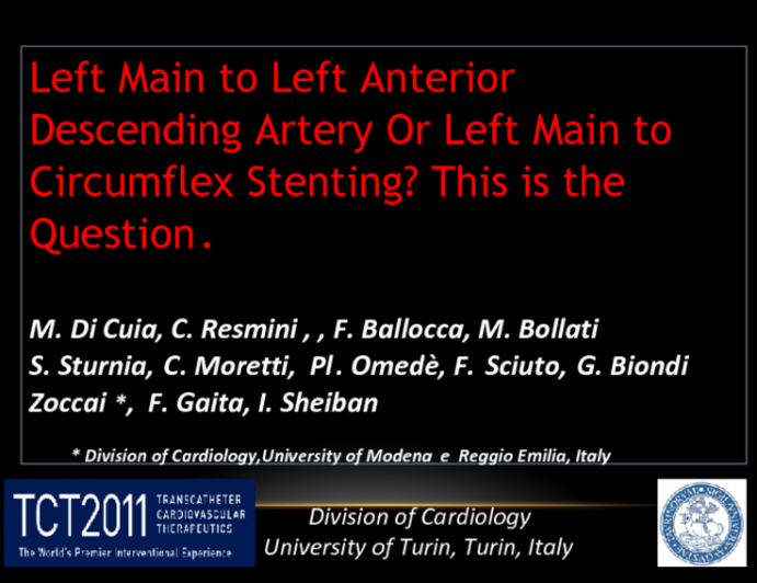 Left Main To Left Anterior Descending Artery Or Left Main To Circumflex