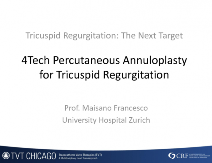 Fortech Percutaneous Annuloplasty for Tricuspid Regurgitation | tctmd.com Fortech Percutaneous Annuloplasty for Tricuspid Regurgitation | tctmd.com