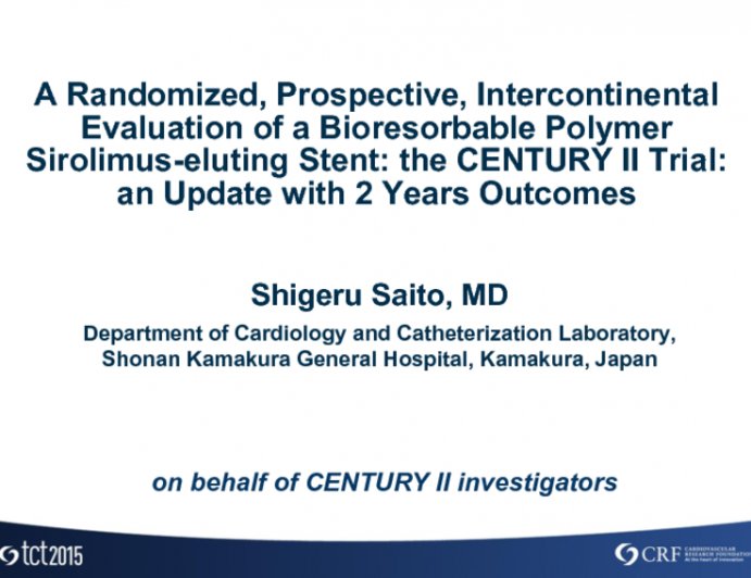Century Ii A Prospective Randomized Trial Of A Bioabsorbable Polymer