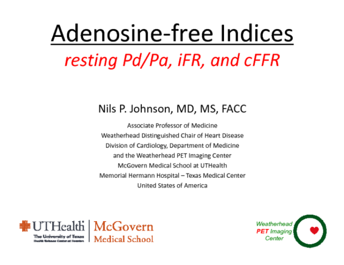 Adenosine-free Indices: Resting Pd/Pa, iFR, and cFFR | tctmd.com