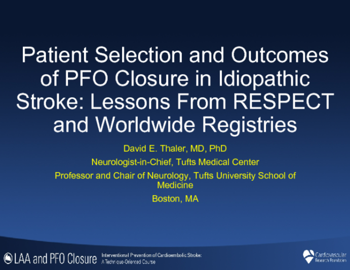 Patient Selection and Outcomes of PFO Closure in Idiopathic Stroke ...