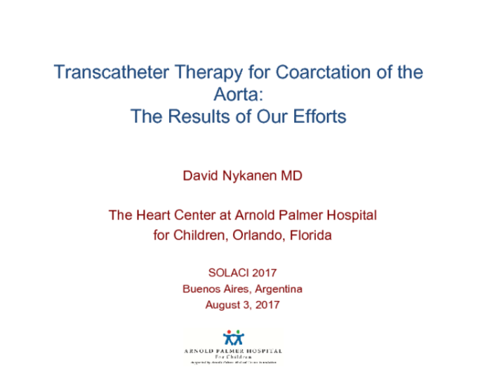 Transcatheter Therapy for Coarctation of the Aorta: The Results of Our ...