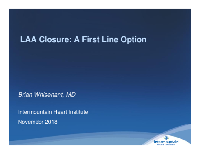 LAA Closure: A First Line Option | tctmd.com