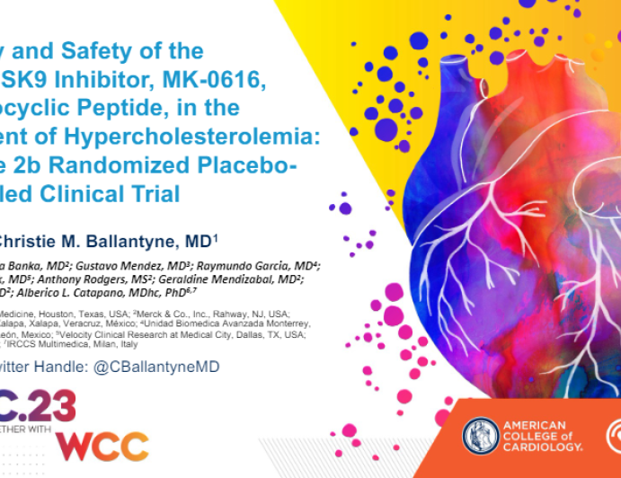 Efficacy and Safety of the Oral PCSK9 Inhibitor, MK-0616, a Macrocyclic ...