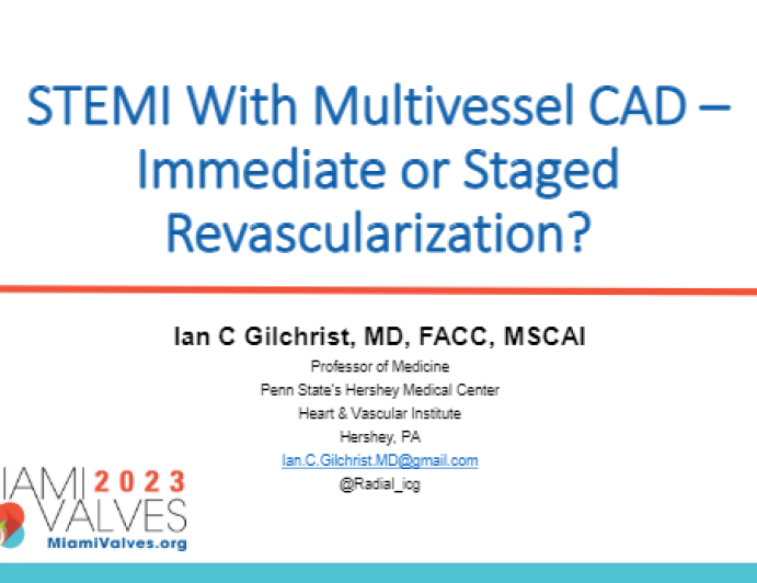 STEMI With Multivessel CAD – Immediate or Staged Revascularization ...
