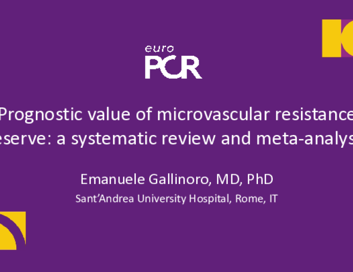 Prognostic value of microvascular resistance reserve: a systematic ...